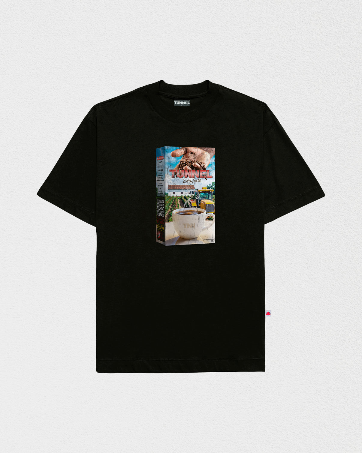 T-shirt Oversized Café Tunnel Preta